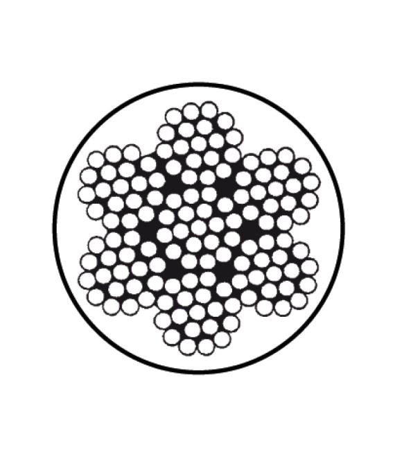 Wire rope 7x19 (AISI 316) PVC Clear coated (250m) - Ropes.sg